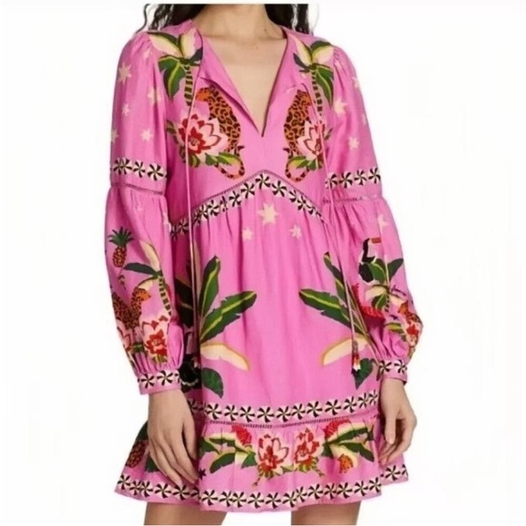 Farm Rio Pink Leopard Dress